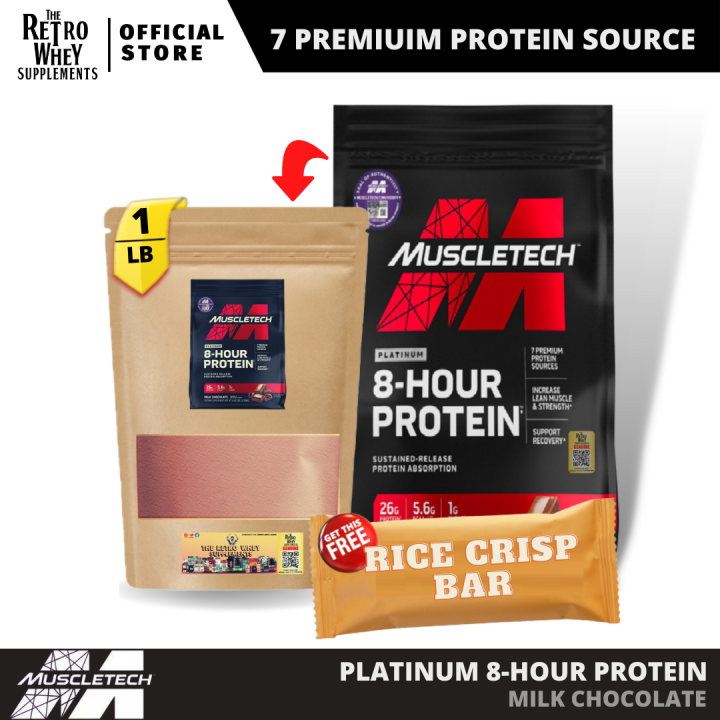 MuscleTech 8 Hour Protein Platinum 1LB (Retail Pack) Choose Your FREE ...