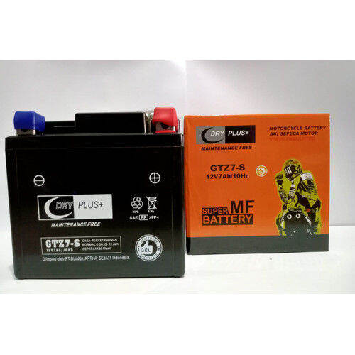AKI KERING MOTOR SATRIA FU DRYPLUS+GTZ7S 7AH | Lazada Indonesia