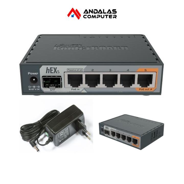 Router Ethernet MIKROTIK RB760IGS hEX S 5 Port Gigabit Ethernet 10/100 ...