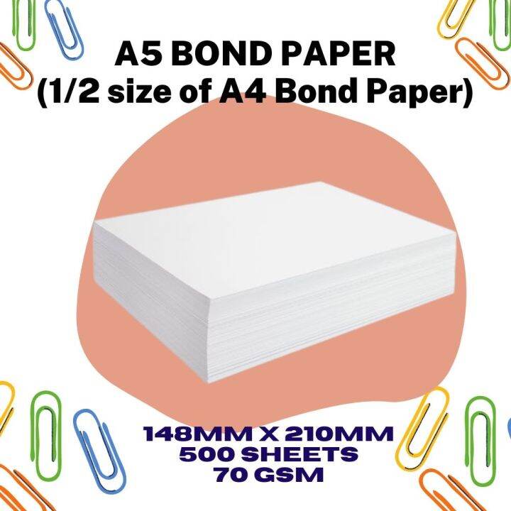 【COD】ih61259qn816 A5 Cut Size BOND PAPER 500 Sheets | Lazada PH