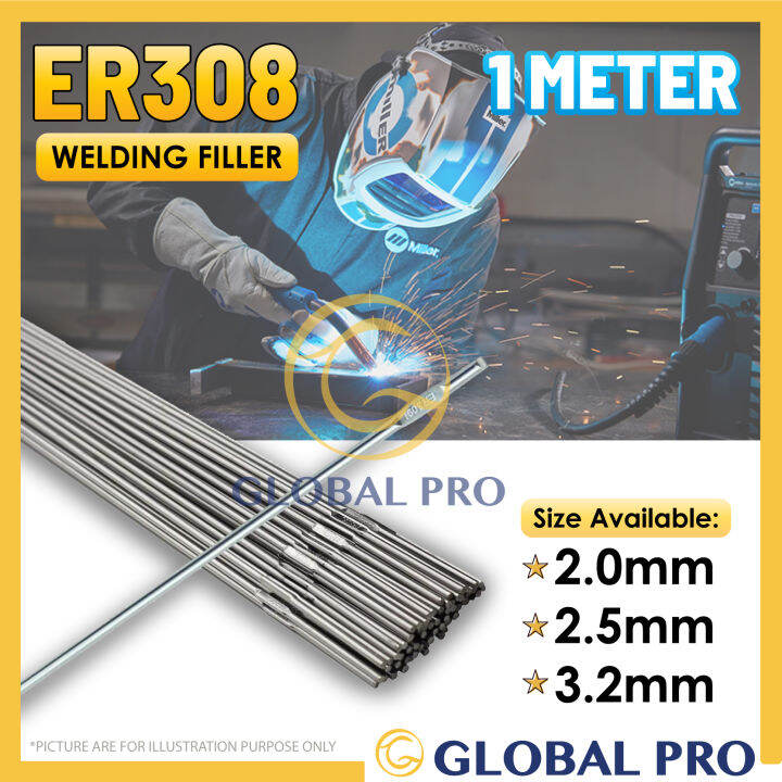 [1MTR] 2.0mm/2.5mm/3.2mm ER308 Stainless Steel Welding Filler Rod TIG Rod Electrode Welding ...