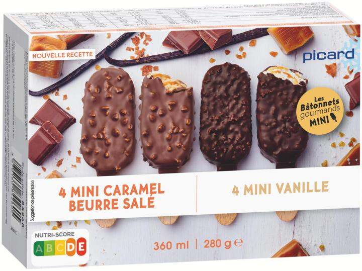 Picard 8 Vanilla and Salted Butter Caramel Mini Ice Cream Sticks ...