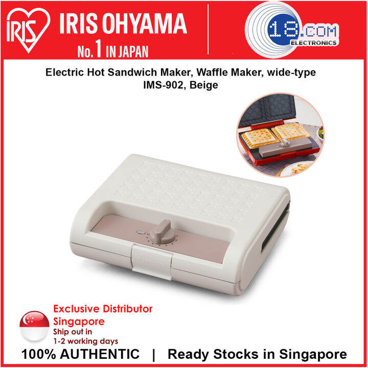 IRIS Ohyama IMS-902 Electric Hot Sandwich Maker | Waffle Maker | wide-type | Beige | Lazada ...