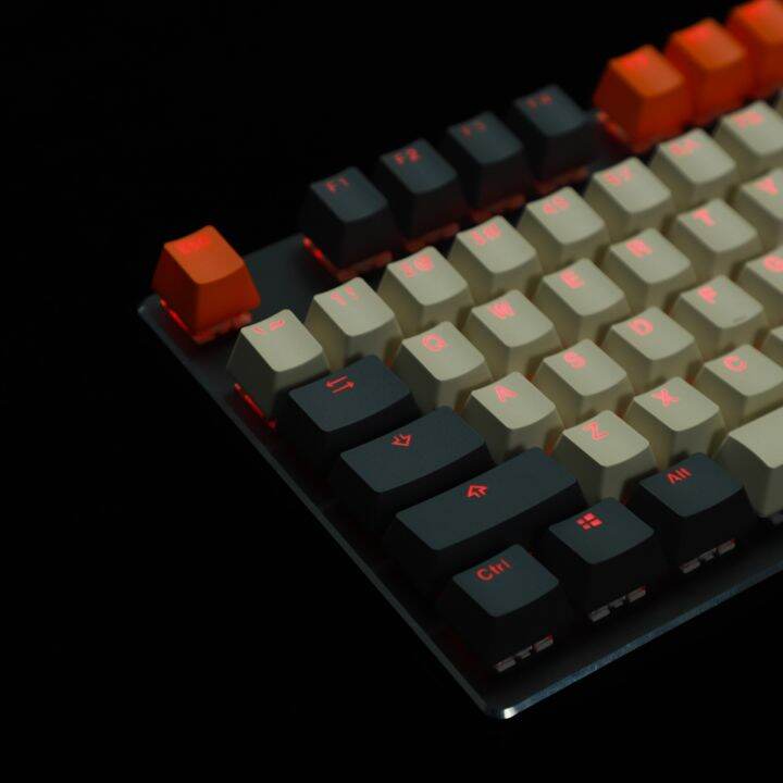 124 Key PBT Doubleshot Backlit 96 75% 68 Keycaps Carbon Miami Keycap ...