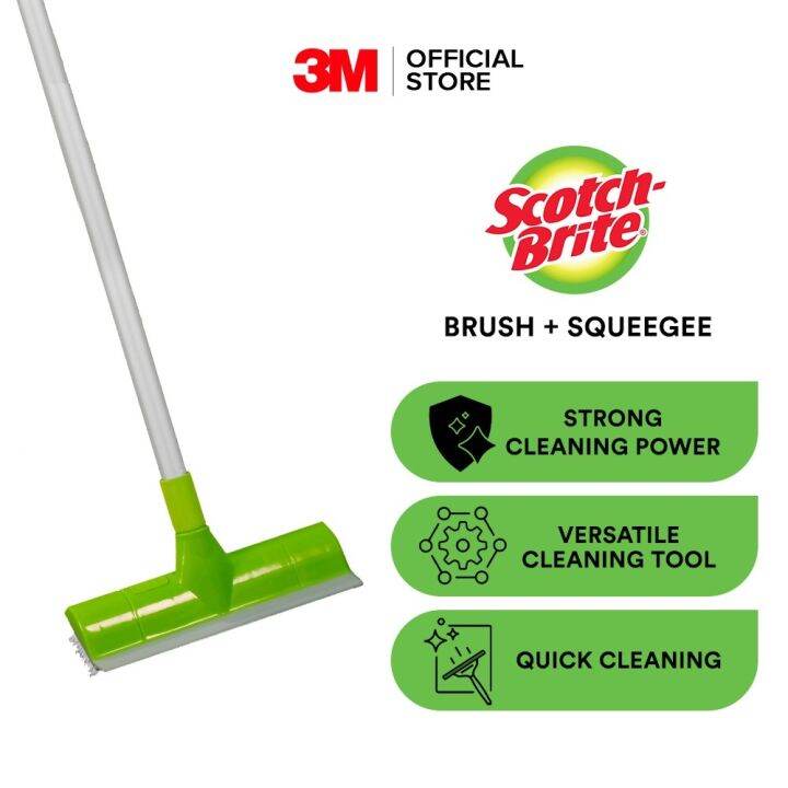 3M Scotch Brite Brush with Squeegee Strong cleaning power brush PVC ...