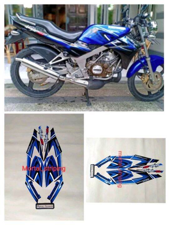 STICKER STRIPPING FULL SET LIST BODY NINJA SS 2010 2011 BIRU HITAM ...
