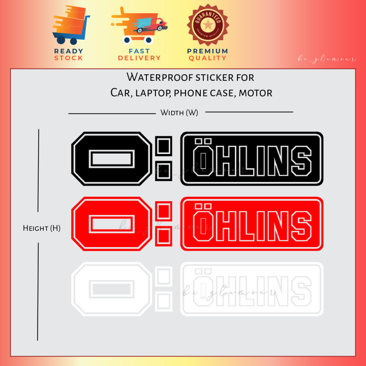 [2pcs]Ohlins fork Sticker reflective stiker motor absorber racing ...