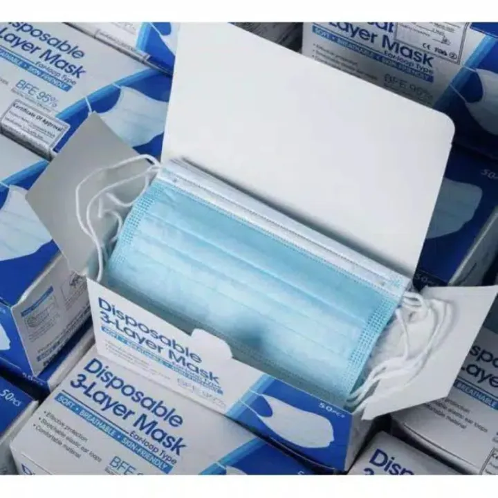 MASKER BIRU 3 PLY / MASKER EARLOOP BIRU ISI 50 PCS | Lazada Indonesia
