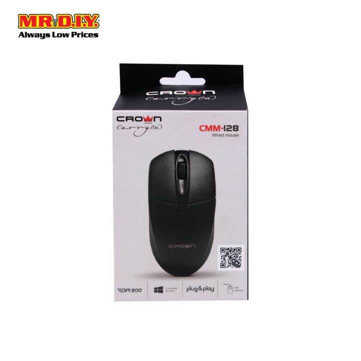 Mr.DIY CROWN Wired USB Mouse CMM-128 800DPI | Lazada