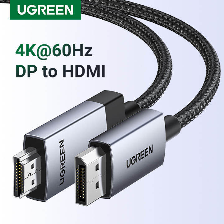 UGREEN 4K DP to HDMI Cable Adapter Display Port Converter for Projector HP/Dell Laptop Model ...