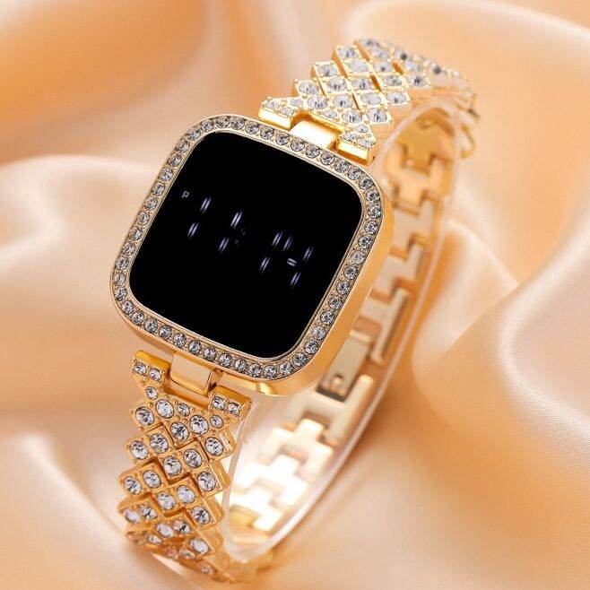 Kegllect Women's Square Digital Watch With Diamond Dial LED Touch ...