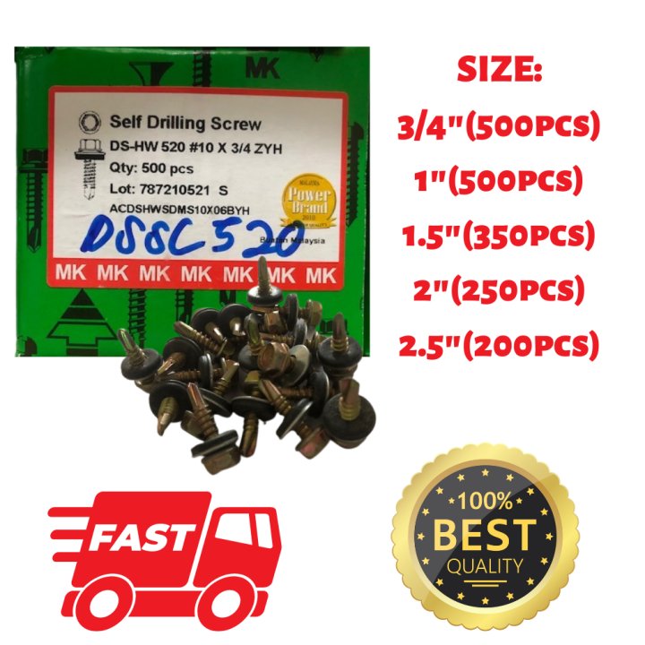 (METAL)SELF DRILLING SCREW C/W WASHER DS-HW/PAKU METAL ROOFING(BOX ...