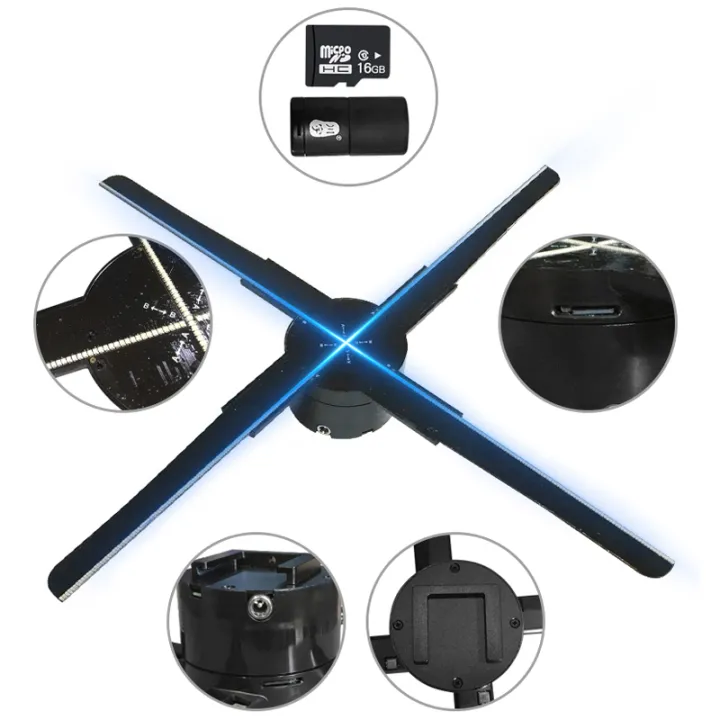 3d Fan Hologram Projector Wall-mounted Wifi Led Sign Holographic Lamp support Images and video ...