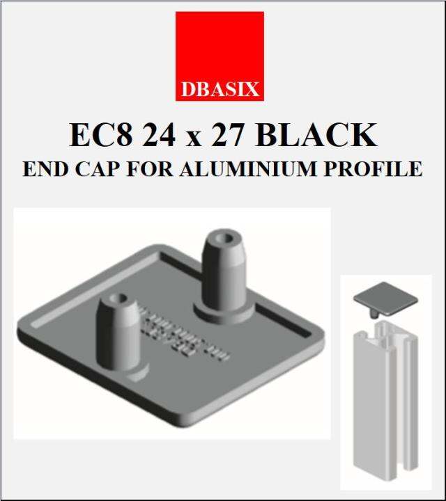 DBASIX - EC8 24X27 BLACK END CAP FOR ALUMINIUM PROFILE - 10 PCS | Lazada