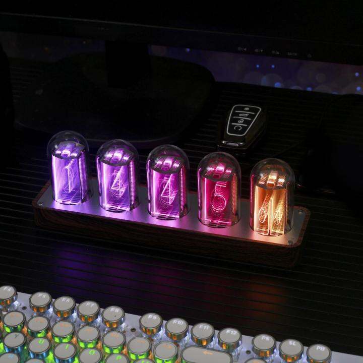 Hisiya Nixie Tube Clock set, Multifunction Clock Simulation Glow Tube ...