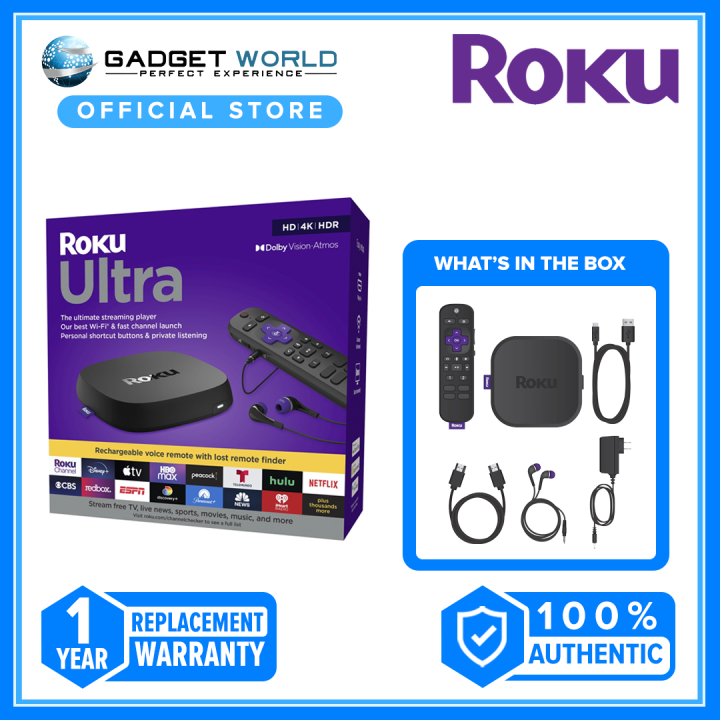 Roku Ultra 2022 4802R 4K/HDR/HDR/Dolby Vision Streaming Device and Roku ...