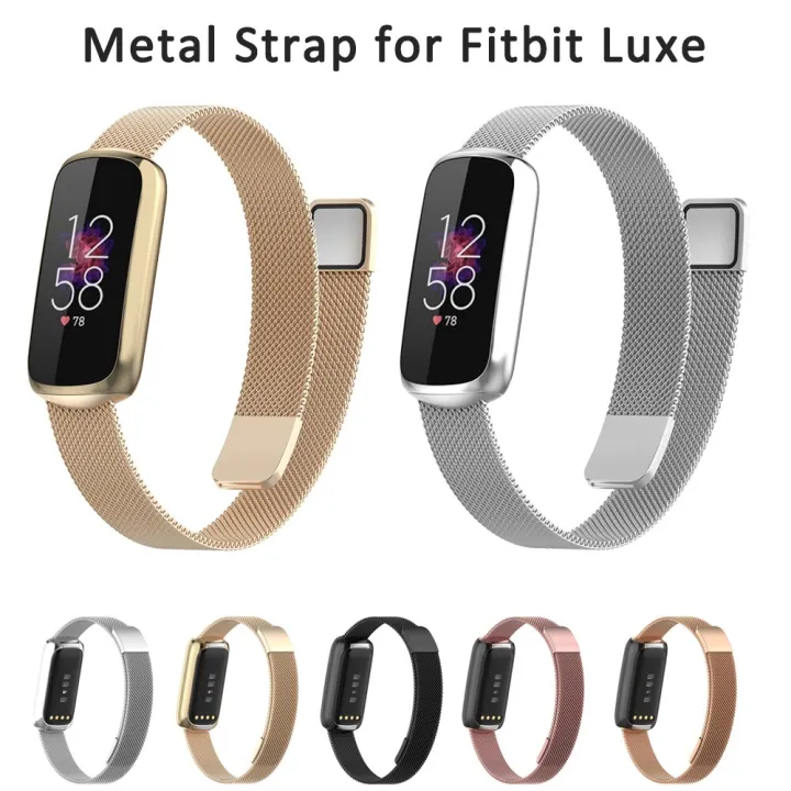 สายโลหะสำหรับ Fitbit Luxe นาฬิกาข้อมือนาฬิกาข้อมือสายสเตนเลสสายรัด ...