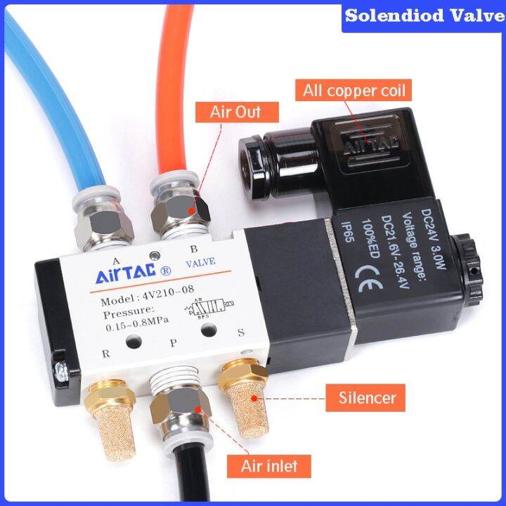 4v210-08 Better Quality Airtac Type Pneumatic Electric Solenoid Valve ...