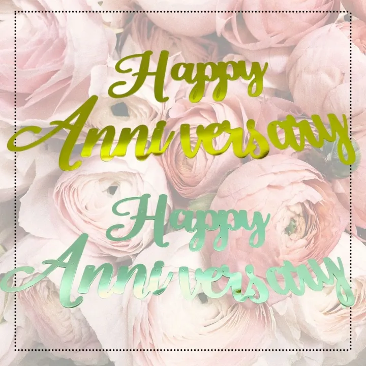 HAPPY ANNIVERSARY CURSIVE BANNER | Lazada