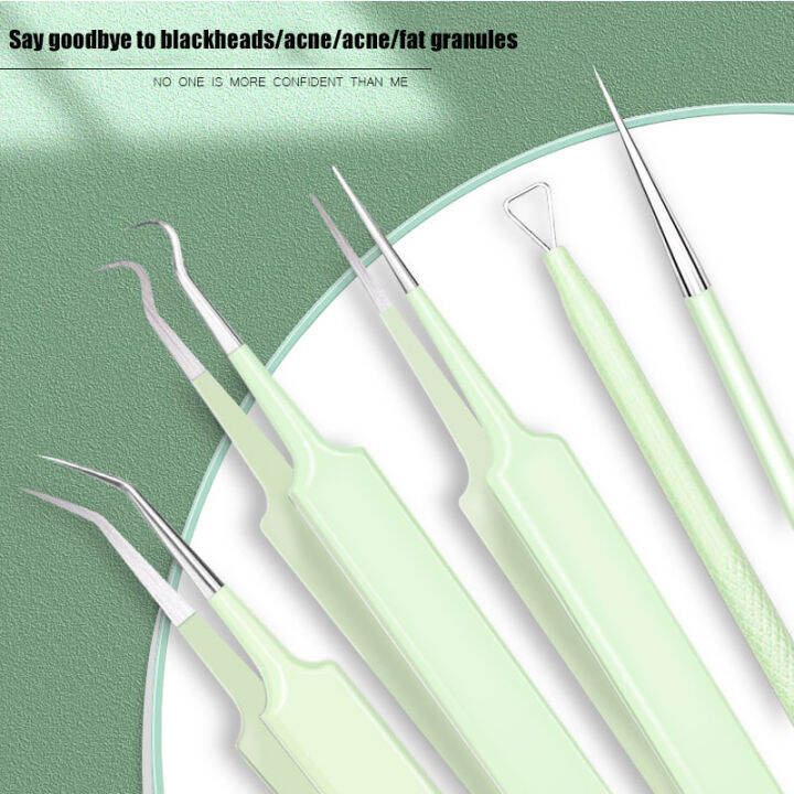 Acne needle set Stainless steel acne clip 5-piece set acne removing ...