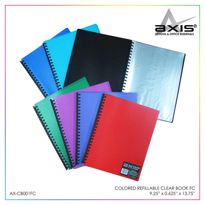Clearbook Folder Colored Long FC Display Book Refillable 20 Pockets ...