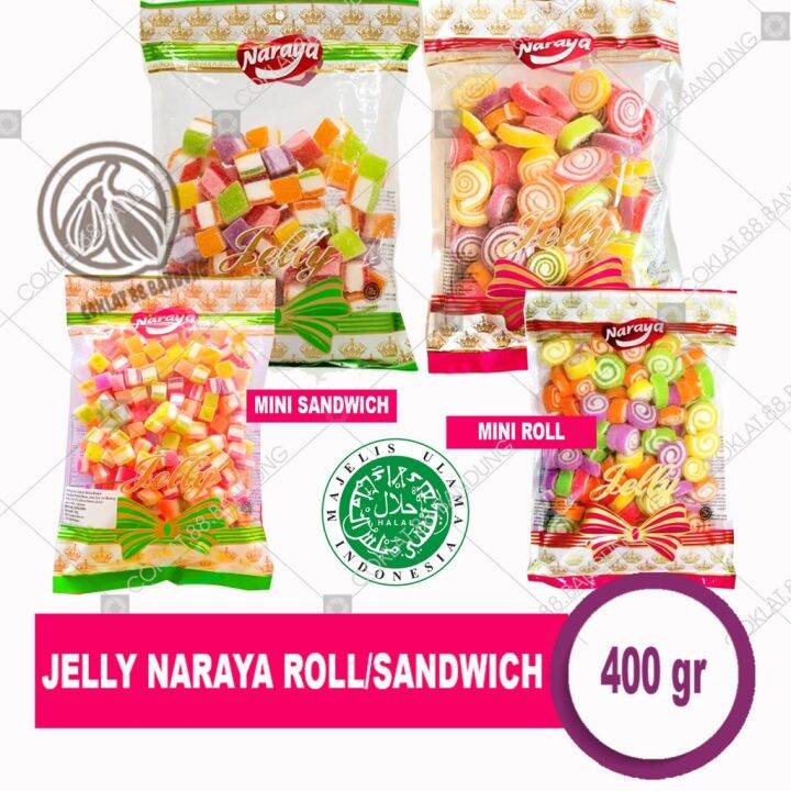 NARAYA JELLY ROLL 400GR SANDWICH 400 GR HALAL MUI, JELI NARAYA MINI ...