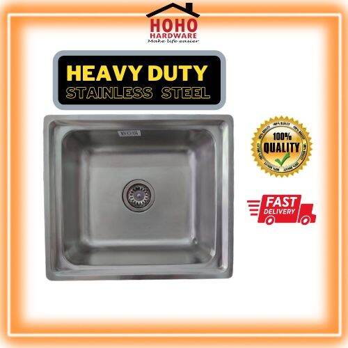 Stainless Steel Home Kitchen Sink Sinki Dapur Single Bowl sinki tebal ...