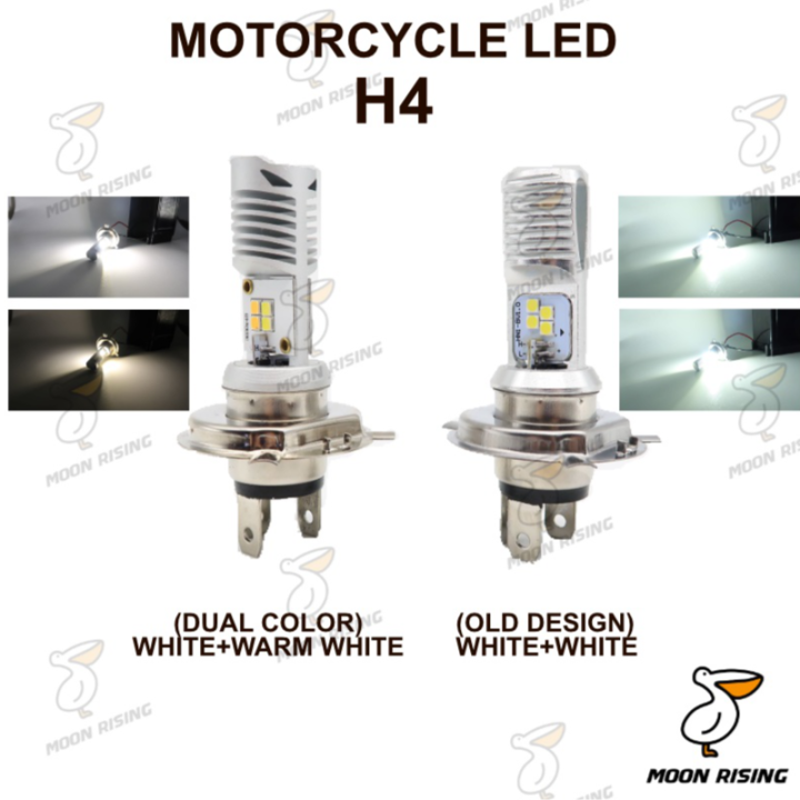 MOTORCYCLE LED HEADLIGHT H4 DUAL COLOR | Lazada PH