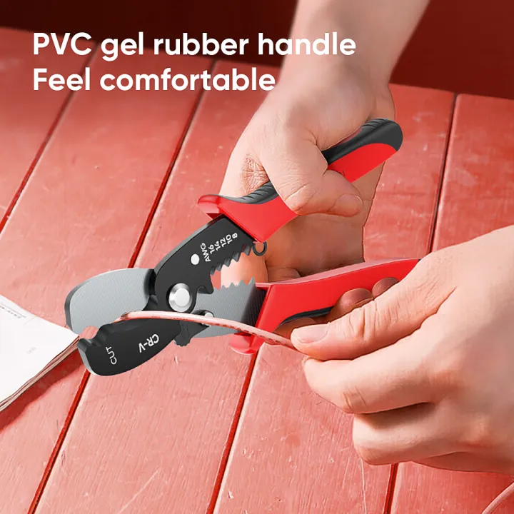 Mitsushi Wire Stripper Plier Vinyl Grip Heavy Duty Diagonal Cutting ...