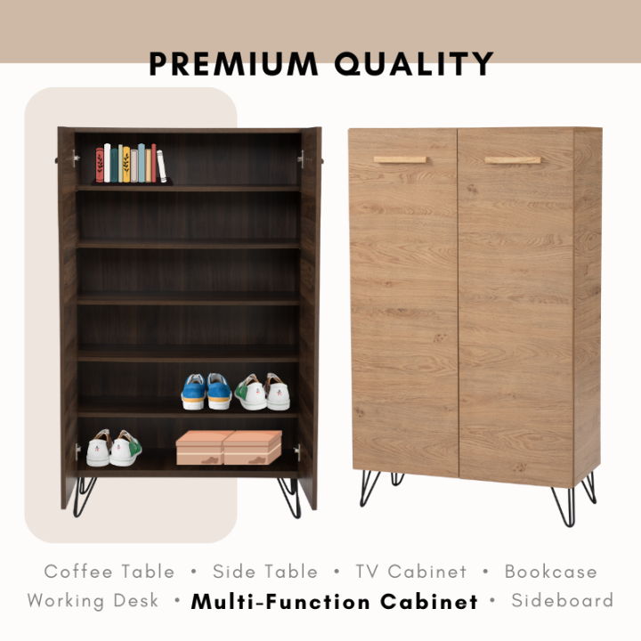 Alora Furniture - SAMOS Multi-Function Cabinet / Metal Leg Shoe Cabinet / Multi-purpose Cabinet ...