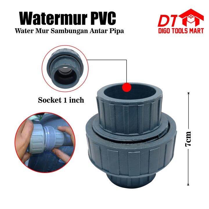 Watermur PVC 1 inchi Drat Polos Watermoor Water Mur Sambungan Antar Pipa | Lazada Indonesia