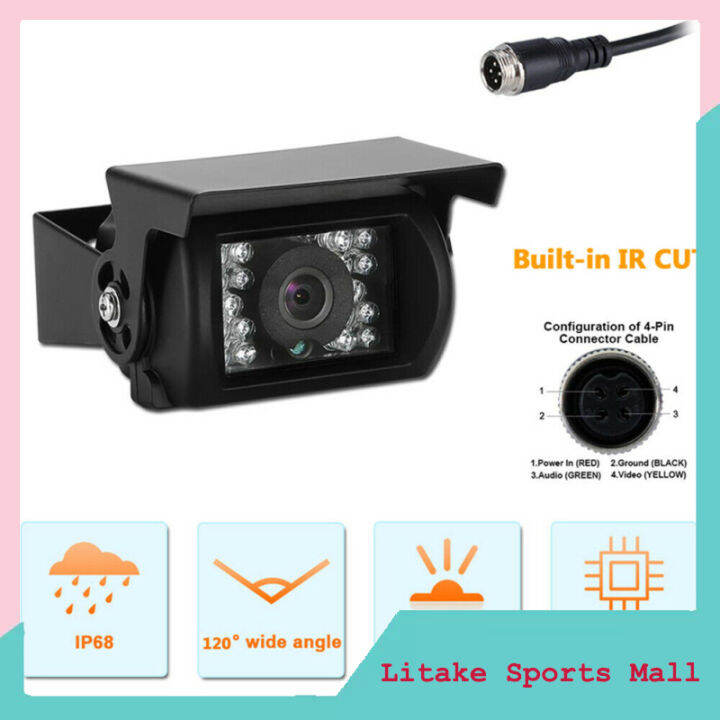 Litake Motors Mall IN stock Metal Infrared 4pin Rear View Backup Camera ...