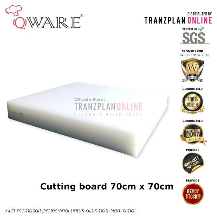 QWARE COMMERCIAL USE WHITE SQUARE PLASTIC CHOPPING BOARD (70 cm X 70 cm ...