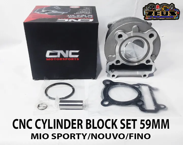 CNC YAMAHA MIO SPORTY 59MM CYLINDER BORE (CASTING PISTON) BLOCK SET | Lazada PH