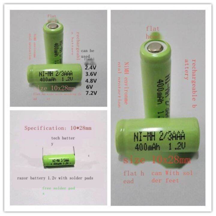 New high quality☃๑ NI-MH 2/3AAA250 300 1.2V2.4V3.6V4.8V6V7.2V Razor ...