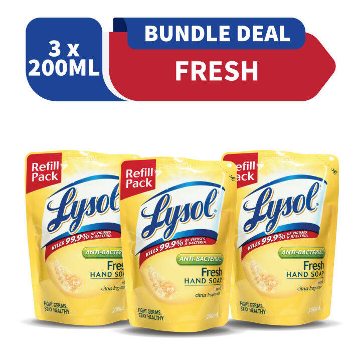 LYSOL Anti-bacterial Hand Soap Fresh 200ml Set of 3 | Lazada PH
