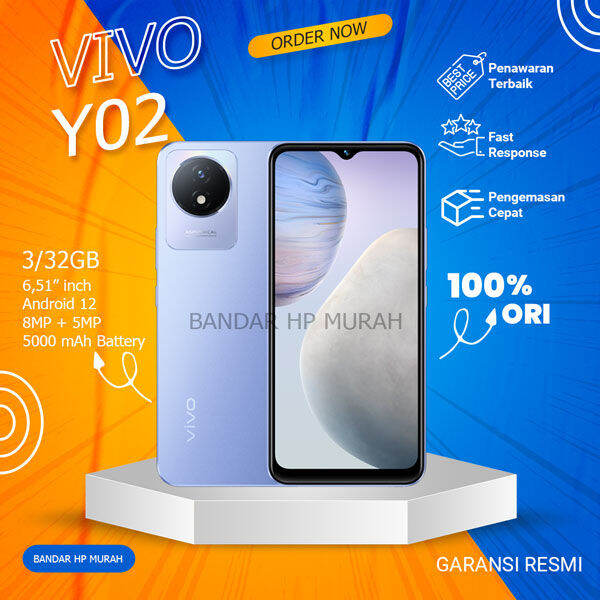 vivo Y02 (3/32) - Dynamic Design, 5000mAh Battery, Dual-Mode Camera | Lazada Indonesia