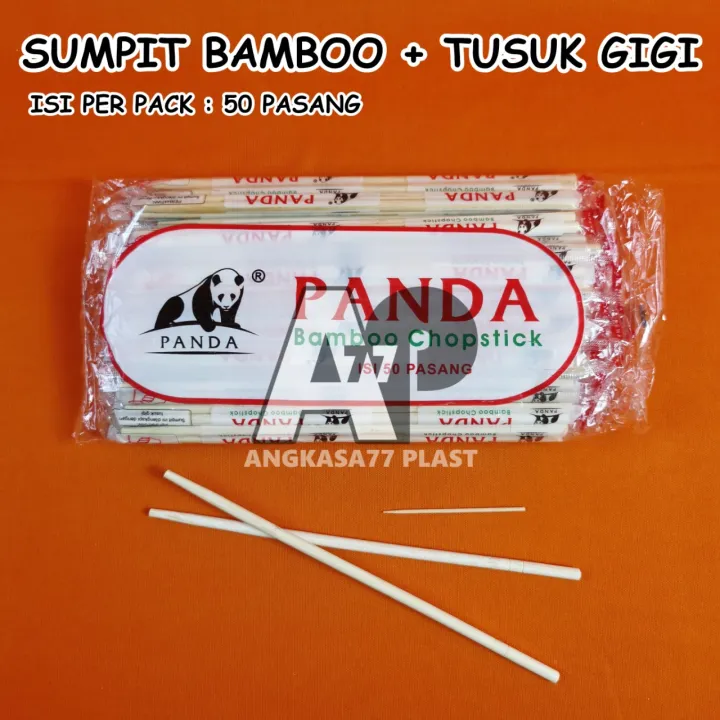 Sumpit Bambu + Tusuk Gigi / Sumpit Panda (isi 50 psg) | Lazada Indonesia