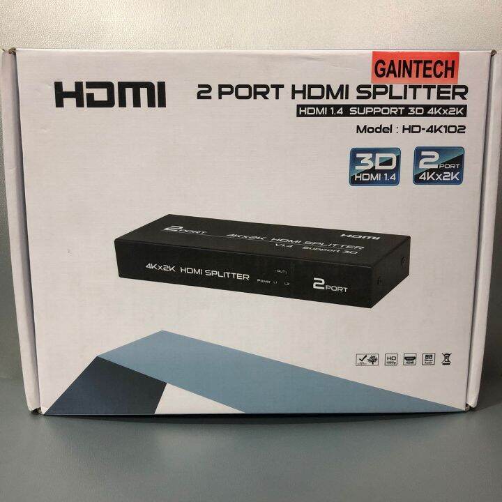 Hdmi Splitter 1-2 Gaintech HD-4K102 Spliter HDMI 1.4 Support 3D 4Kx2K 2 ...