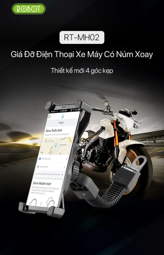 GIÁ ĐỠ ĐIỆN THOẠI XE MÁY ROBOT RT-MH02 | 9hComputer