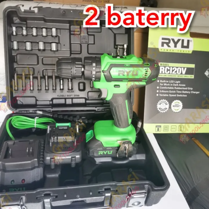 bor impact cordless drill RYU RCI20V bor tembok beton bor baterei ...