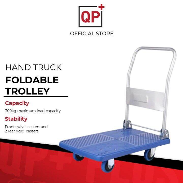 300KG /150KG HEAVY DUTY FOLDABLE PVC PLATFORM HAND TRUCK TROLLEY TROLI ...