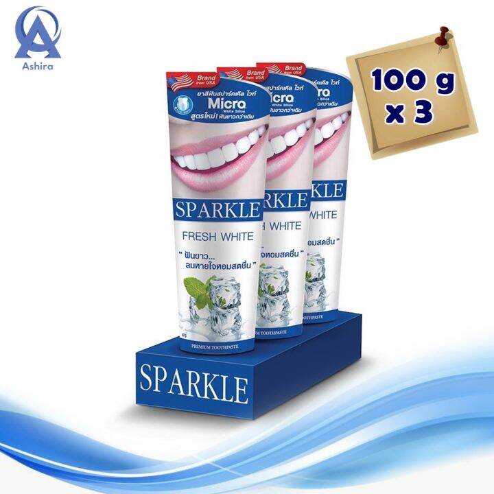 Sparkle White Toothpaste Fresh White 100g x 3 Tubes Toothpaste . สปาร์ค ...