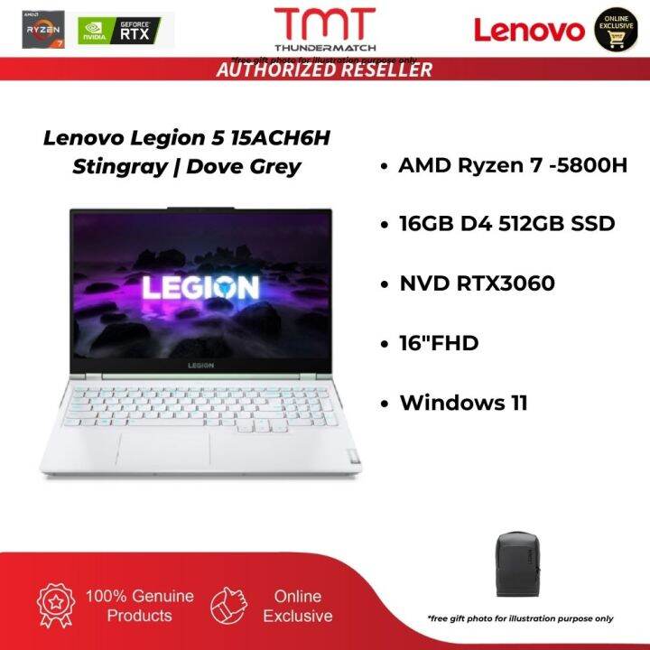 Lenovo Legion 5 15ACH6H | Stingray/Dove Grey | Ryzen 7 5800H | 16GB D4 ...