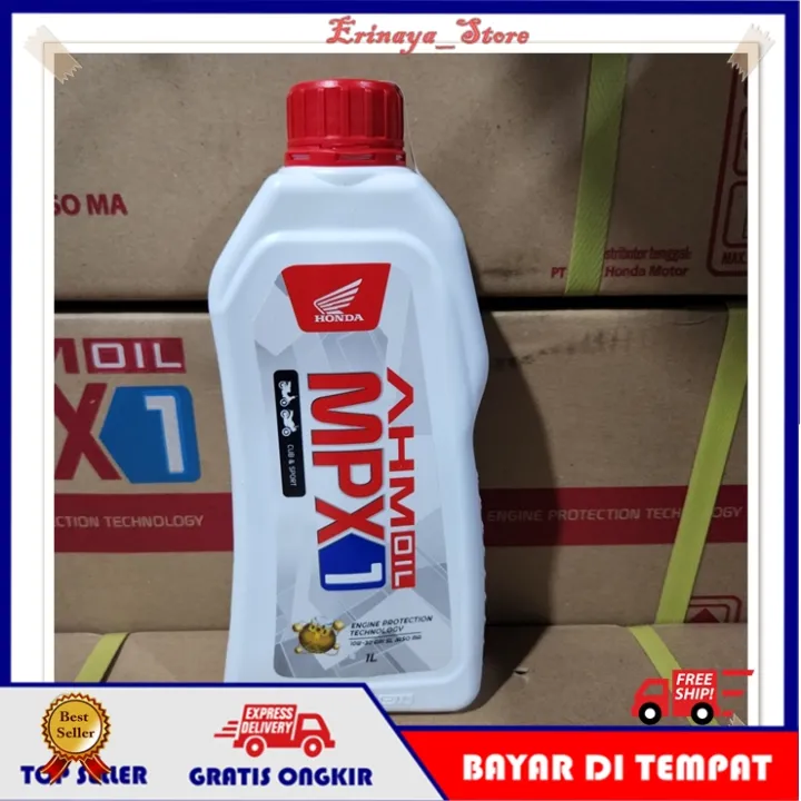 ORIGINAL Oli MPX1 MPX 1 AHM Oil Mesin Motor 1 Liter 1L PERDUS 1 Dus X 24 BOTOL Original Ori ...