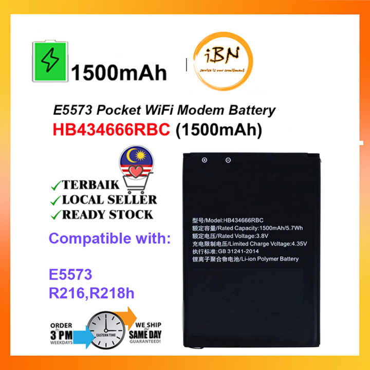 E5573 E5577 R216 R218 Battery HB434666RBC (1500mAh ) For Pocket WiFi ...