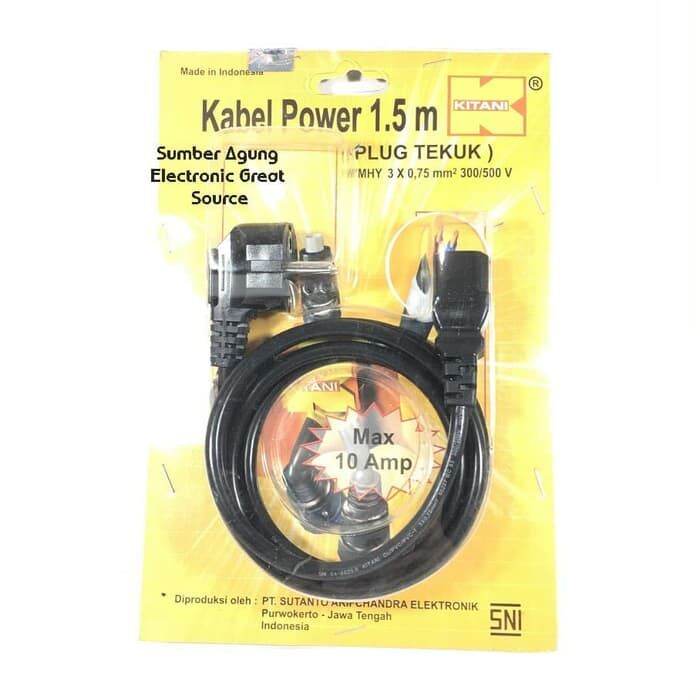 Kabel Power 1.5m Berkualitas SNI Kitani Plug Tekuk Magic Com Komputer ...