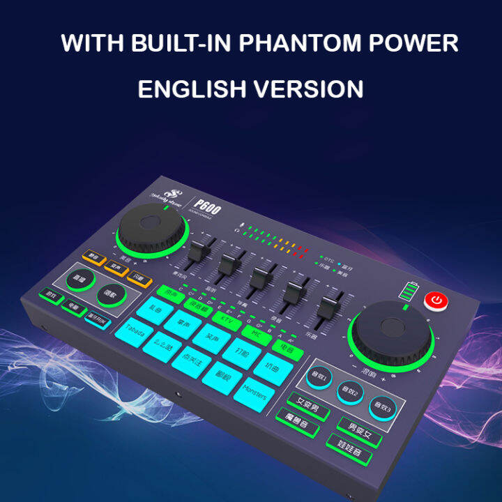P600 Pro Led Sound Card Mobile Phone With Built In Phantom Power 48V ...