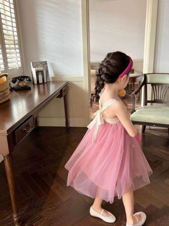 Mga Batang Babae Na Suspender Na Palda 2023 Tag Araw Bagong Damit Ng Mga Bata Sa Dayuhang Istilo