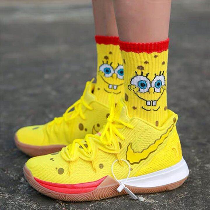 Spongebob Collection Socks High tube basketball elite sock Kyrie Irving ...